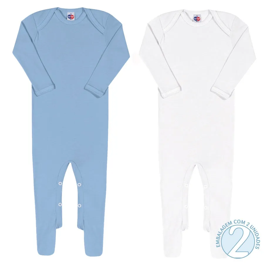 Kit underwear bebê macacão com pé tip top - Kit underwear bebê macacão ...