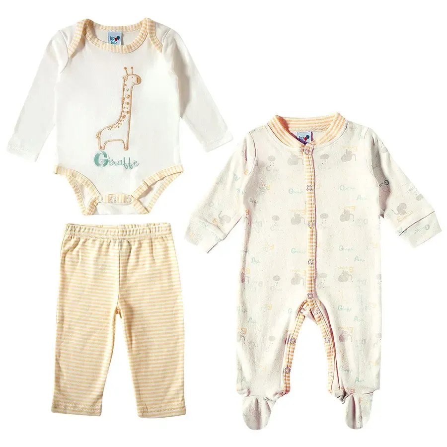 Kit enxoval bebê body calça e macacão suedine tip top - Kit Enxoval ...