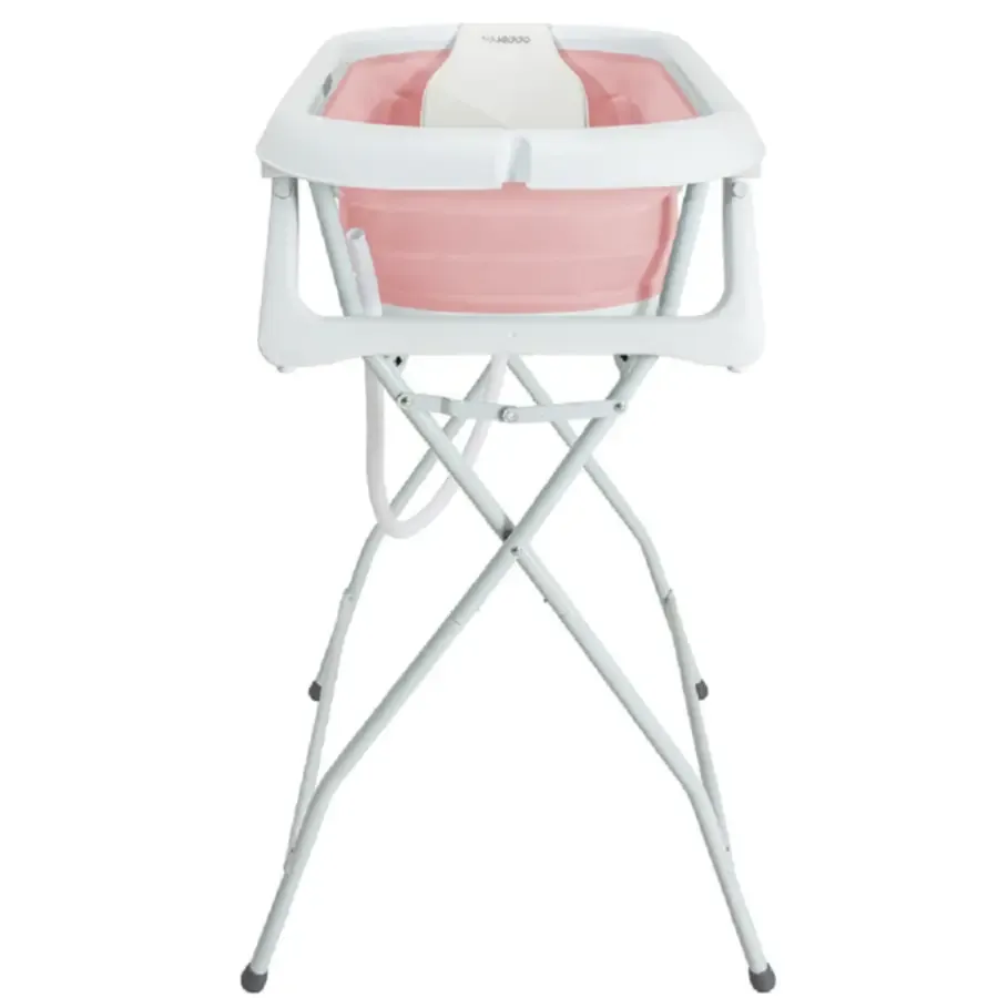 Banheira dobrável com suporte flex plus 2 em 1 rosa kiddo