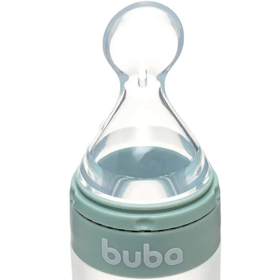 Colher dosadora pra papinha silicone com ventosa verde buba - Colher ...