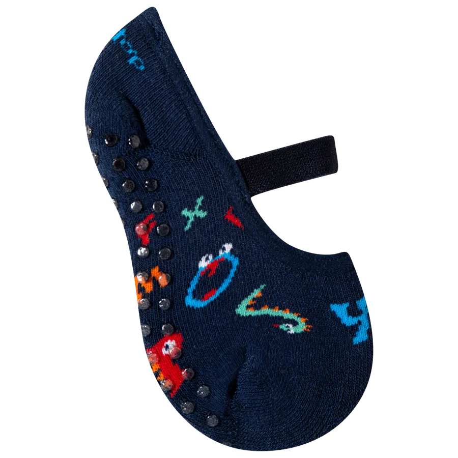 Meia sapatilha letras divertidas toddler tip top