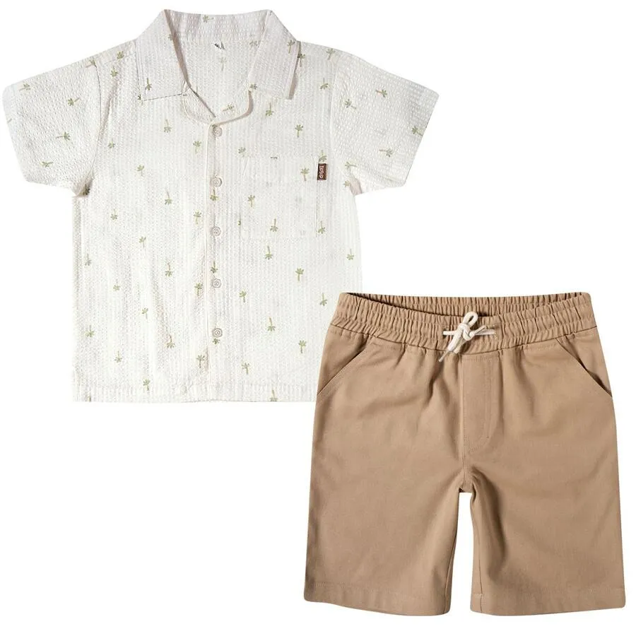 Conjunto curto kids coqueirinhos tecido plano tip top - Conjunto Curto ...