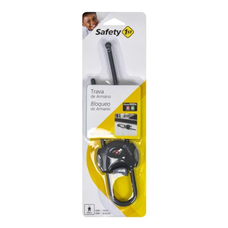 Trava para armário 1 unidade black safety - Trava Para Armário 1 ...