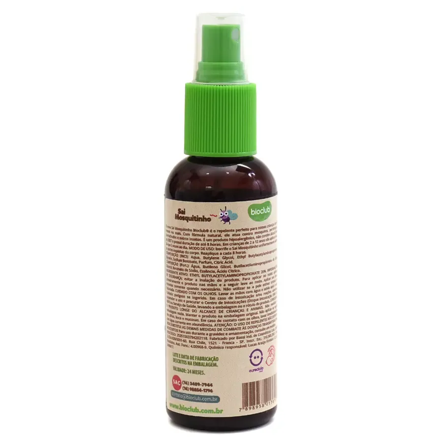 Repelente infantil sai mosquitinho 120ml bioclub