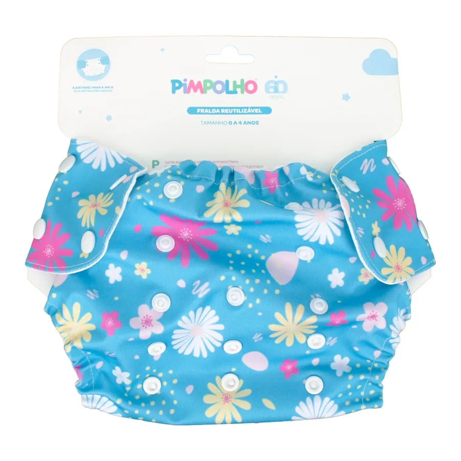 FRALDA ECOLÓGICA 0 A 4 ANOS FEMININA AZUL PIMPOLHO - Fralda Ecológica 0 ...
