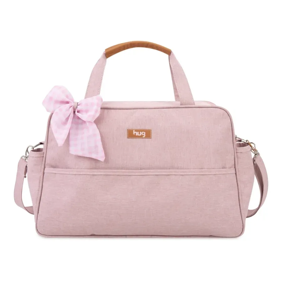 Bolsa maternidade grande mescla rosa hug baby - Bolsa Maternidade ...